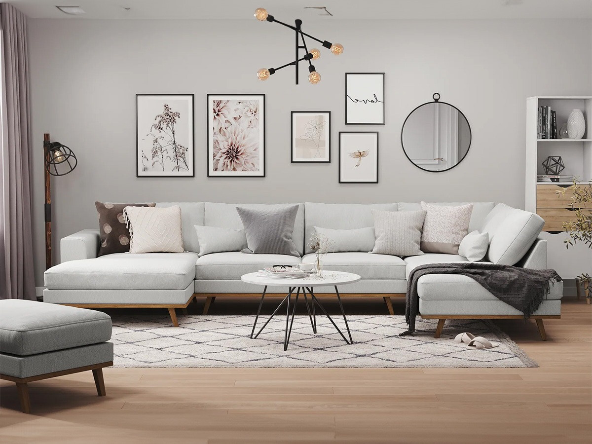 Sofá de canto Seattle K101 (Melva 83) - Mobiliário para sala de estar ...