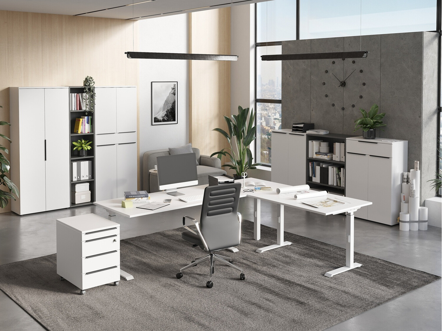 Secretária de trabalho com altura ajustável SP4384 - Mesas de ...